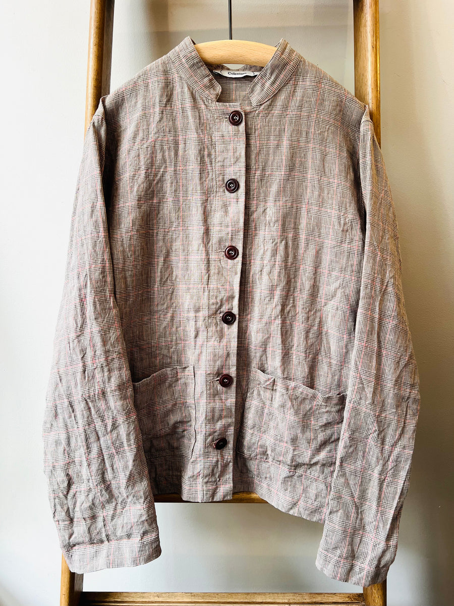 Irish Linen Painter Jacket / Brown Check – Colenimo
