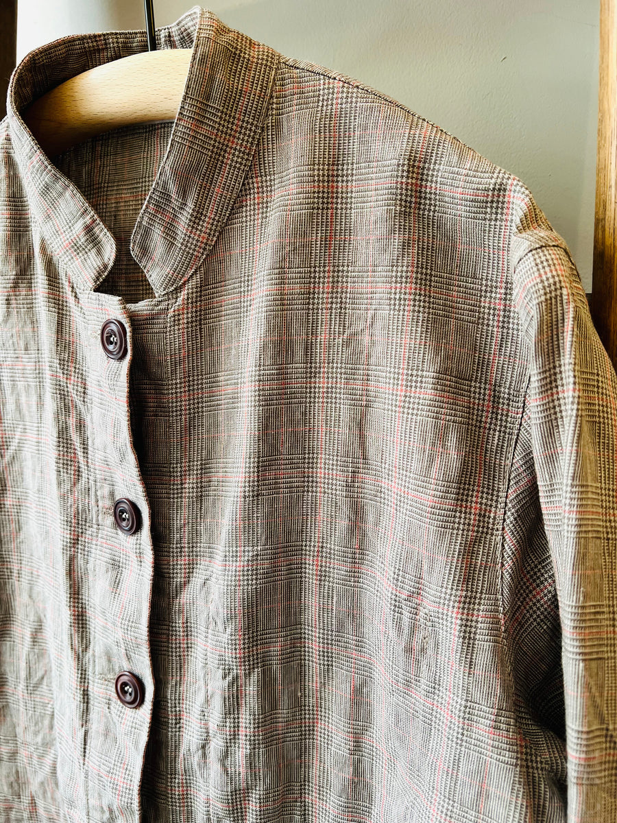 Irish Linen Painter Jacket / Brown Check – Colenimo